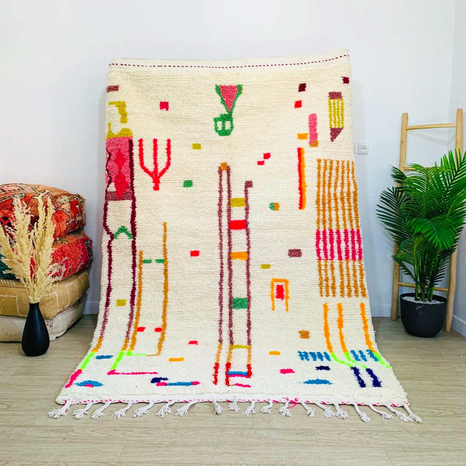 Etsy Rugs | Colorful, Artistic Moroccan Rugs | Pink Checkered Rugs